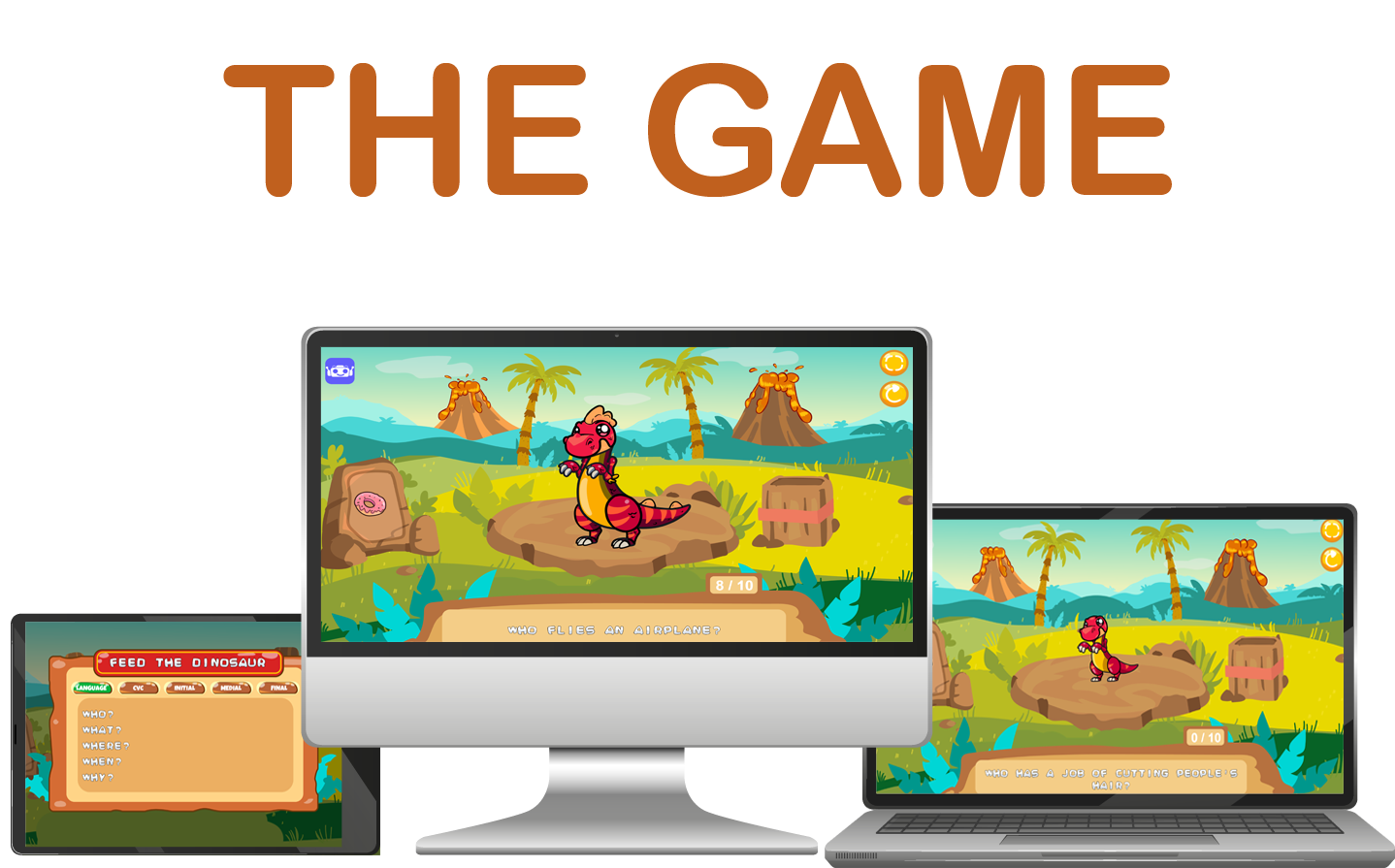 Feed The Dinosaur - HTML5 Educational Game Games - code.market