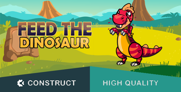 Feed The Dinosaur - HTML5 Educational Game Games - code.market
