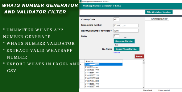 Whats Number Generator and Filter Pro Apps - code.market