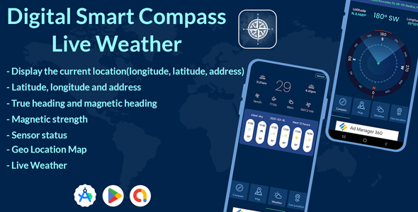 Digital Compass Live Weather - Digital Compass with - code.market