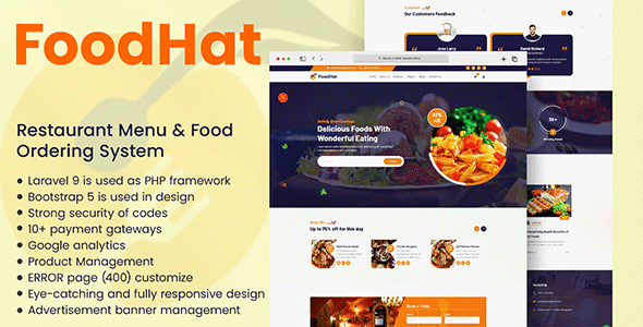FoodHat - Restaurant Menu & Food Ordering System Food - code.market